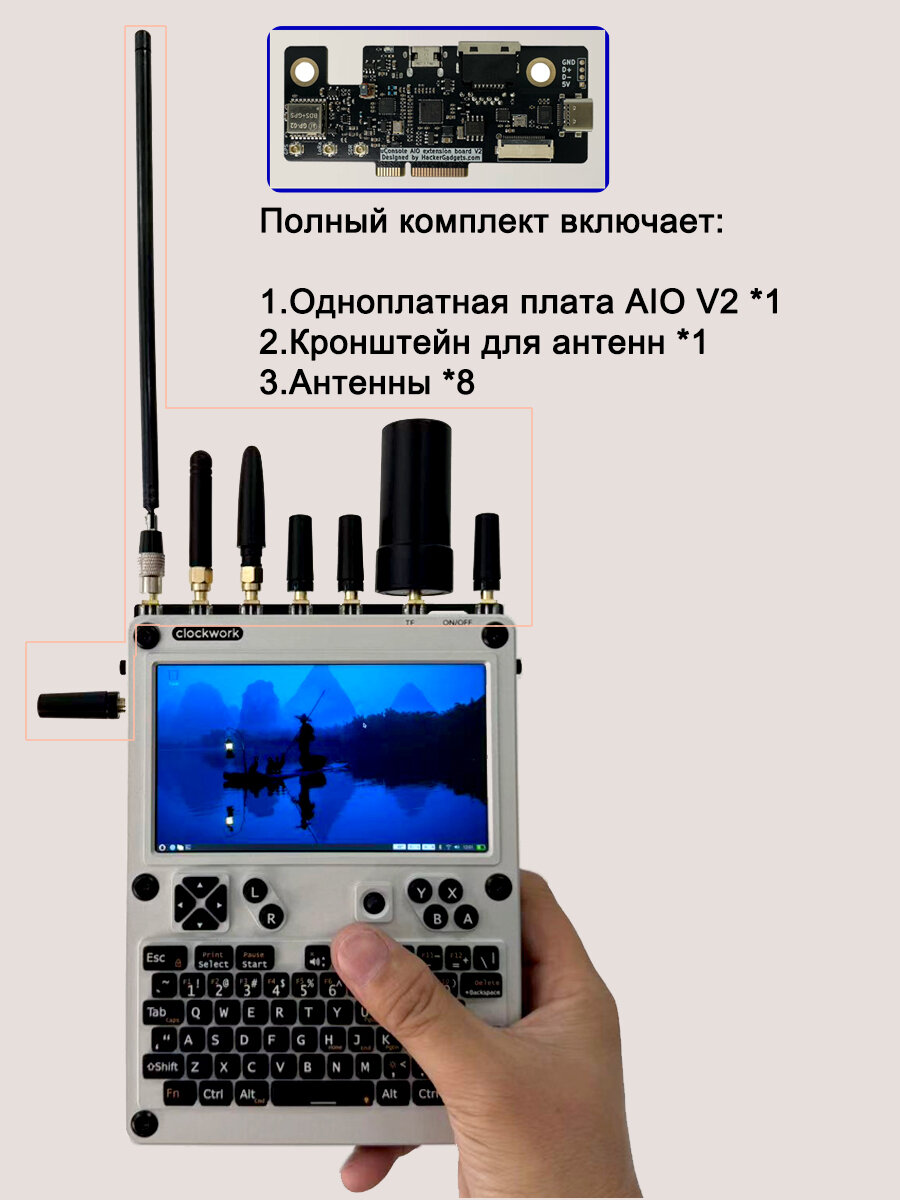 Новинка плата uConsole AIO V2 с RTL_SDR, LoRa, GPS, RTC, USB хабом, USB 3.0 и портом Ethernet RJ45