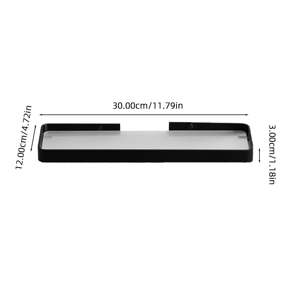 Простая Настенная Полка Для Хранения Без Дрели 30.00X12.00X3.00Cm Черный
