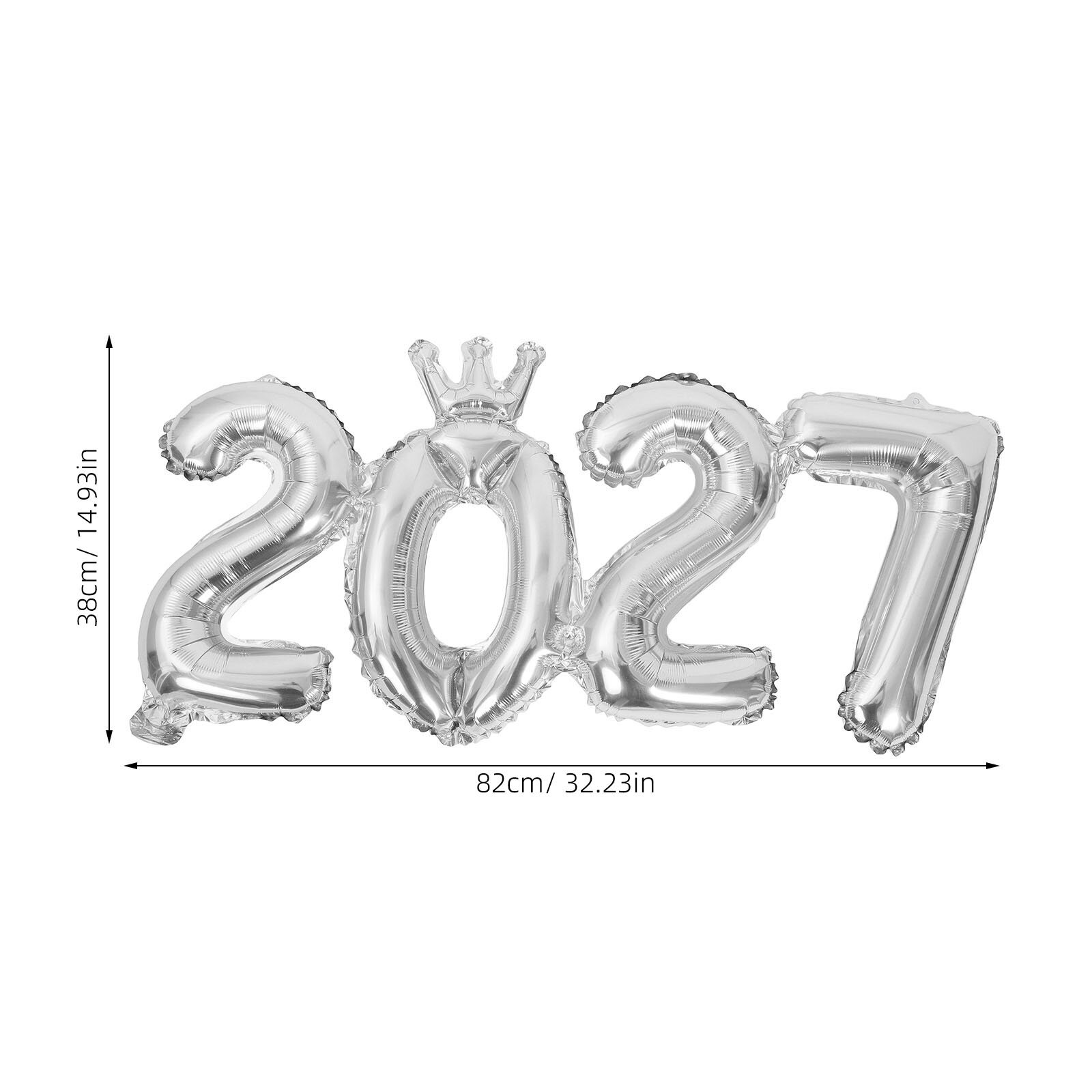 Фольгированные шары 2027 серебряного цвета из алюминиевой пленки для праздничного декора