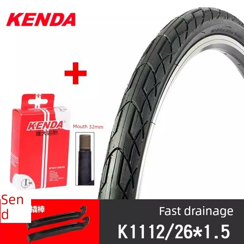 26-дюймовая внутренняя камера для горного велосипеда K1112 1.5x26, черная с клапаном и внутренней камерой, для