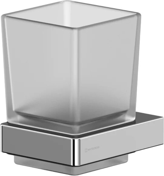 Стакан для ванной WHITECROSS Cubo CU2430CR из латуни, стеклянный