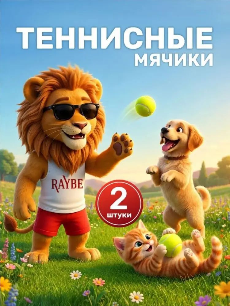 Мяч теннисный, 2 шт