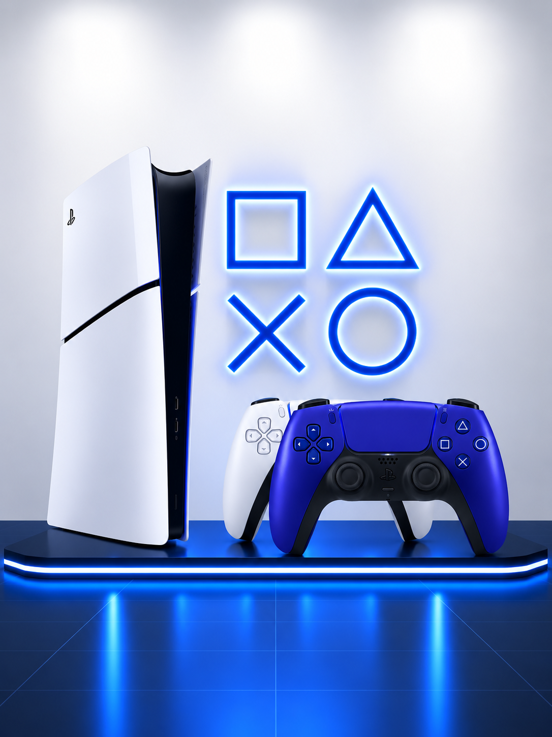 Игровая консоль Sony PlayStation 5 Slim Digital Edition 825 GB без дисковода+2-ой геймпад(Cobalt Blue)