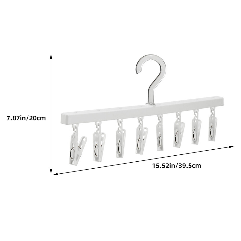 Вешалка Для Одежды С 8 Клипсами Белого Цвета Размером 39.50X20.00X2.00Cm