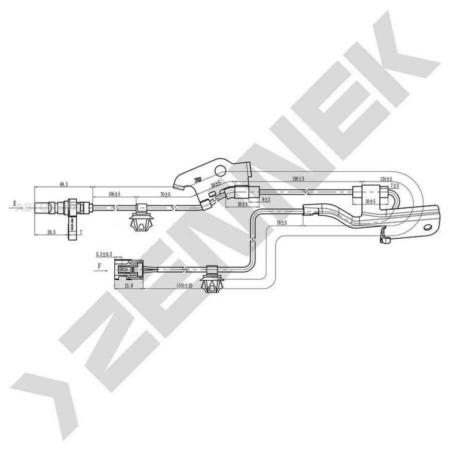 Датчик ABS ZENNEK DAS0766