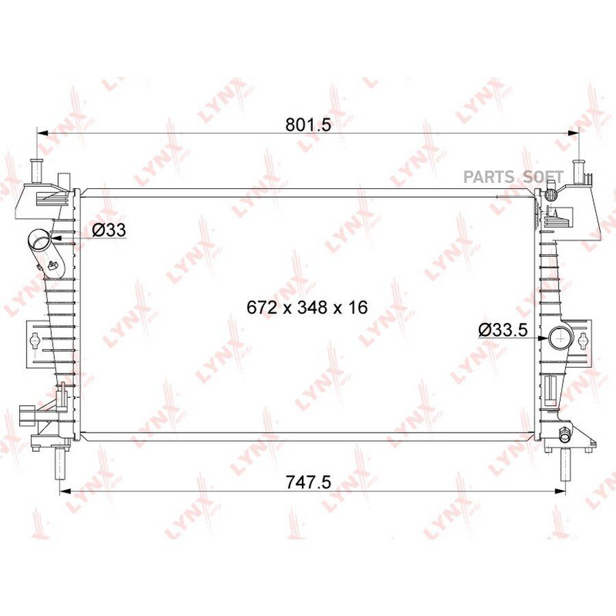 Радиатор охлаждения FORD Focus III 1.6 10> / C-Max II 1.6 10> от официального дистрибьютора, LYNXAUTO, артикул RB1035