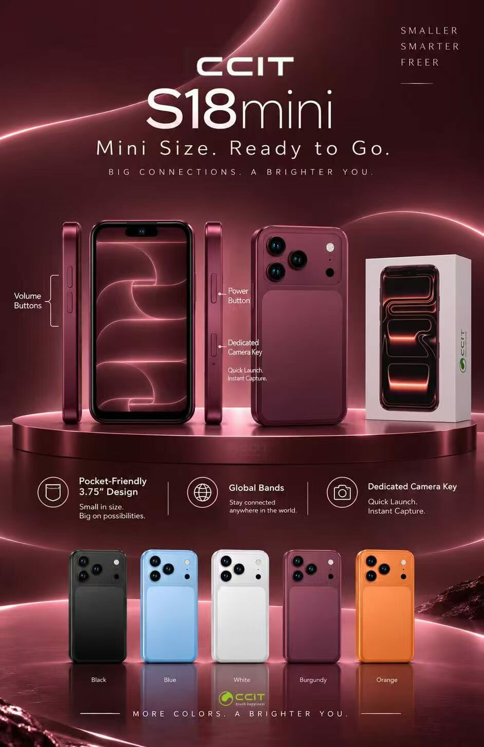 Смартфон CCIT S18mini 8 512GB Экран 3,75 дюйма, двойная камера