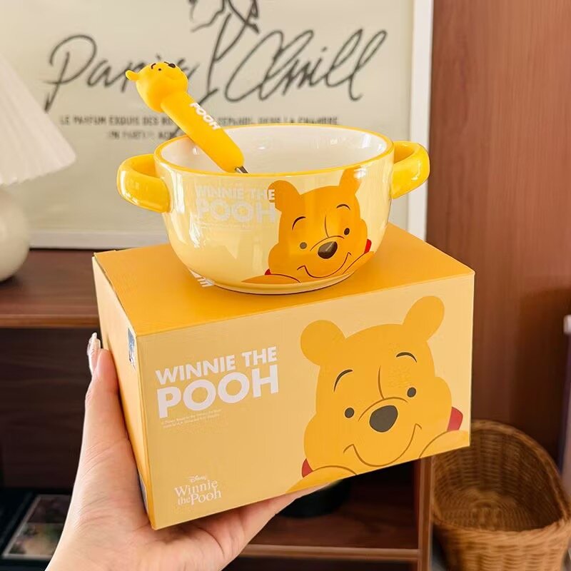 Тарелка "Winnie Pooh", глубокая, керамическая, 450 мл, с ложкой, в подарочной упаковке