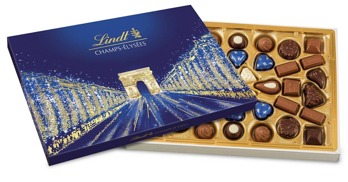 Конфеты LINDT Champs-Elys es ASSORTI DIAMANT /синяя/ 469г