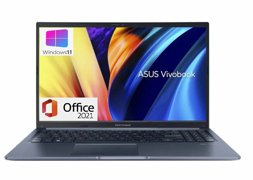 ASUS Ноутбук ASUS Vivo 15.6" , Ryzen 7 5825U, RAM 16 GB, SSD 512 GB, Win 11 PRO+Office, рус. клав с подсвет Ноутбук 15.6", AMD Rayzen 7 5825U, RAM 16 ГБ, SSD 512 ГБ, AMD Radeon, Windows Pro, синий, Русская раскладка