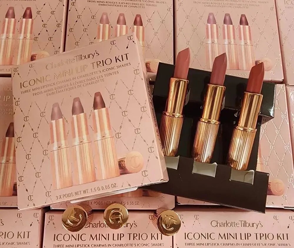 Подарочный набор губных помад Charlotte Tilbury (3*1,5 гр) Pillow Talk, Walk of No Shame , Supermodel Iconic Mini Lip Trio Kit