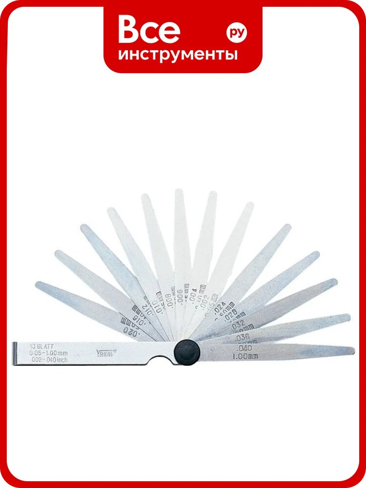 Набор щупов Vogel 0.03-1.00 L=100 кон. закаленная пружинная сталь, 32 шт. 411011