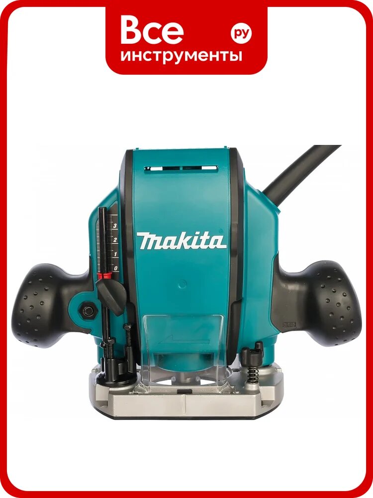 Фрезер Makita RP0900 надежной конструкции, профессиональный ручной, с цангой в комплекте и параллельным упором