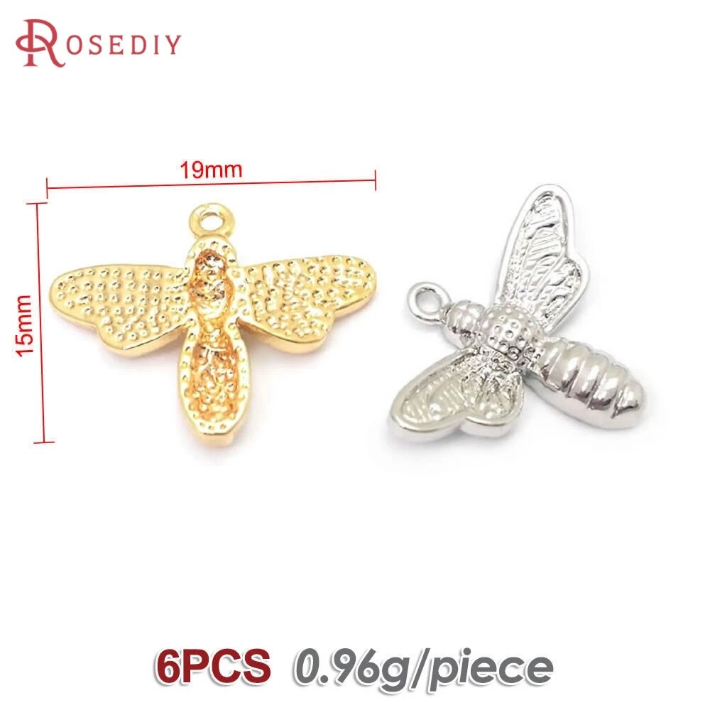 Подвески Rosediy латунь 18-каратное золото 18K Gold Color, 19x15MM 6PCS