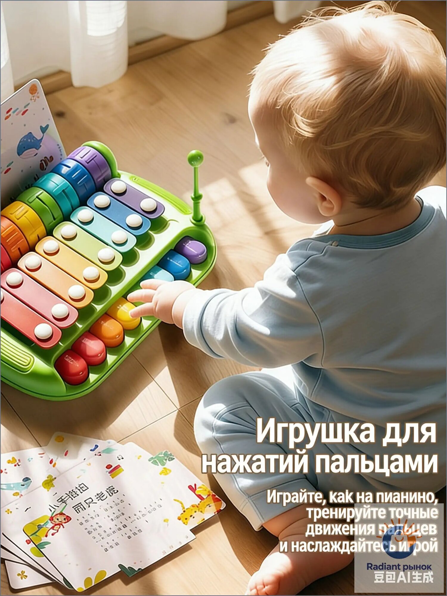 Игрушка для малышей Ксилофон + Пианино 2 в 1