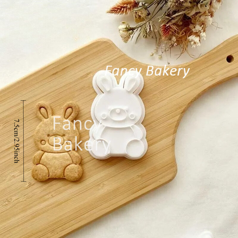 Формочка для печенья в виде медведя, кролика, кошки, милая мультяшная форма для печенья в виде животных, инструмент для тиснения на помадке, принадлежности для выпечки, инструмент для украшения торта.