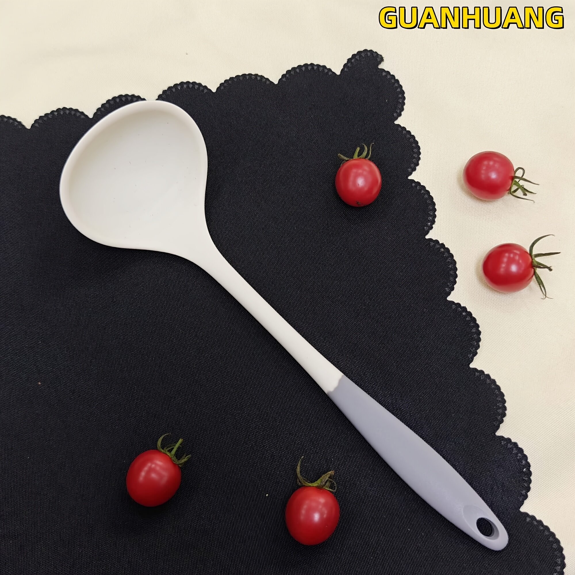GUANHUANG 1 шт. антипригарная силиконовая ложка - незаменимый кухонный инструмент для жарки, варки и многого другого - прочная, термостойкая, легко чистится - идеальный подарок для домашних поваров, ложка для готовки.