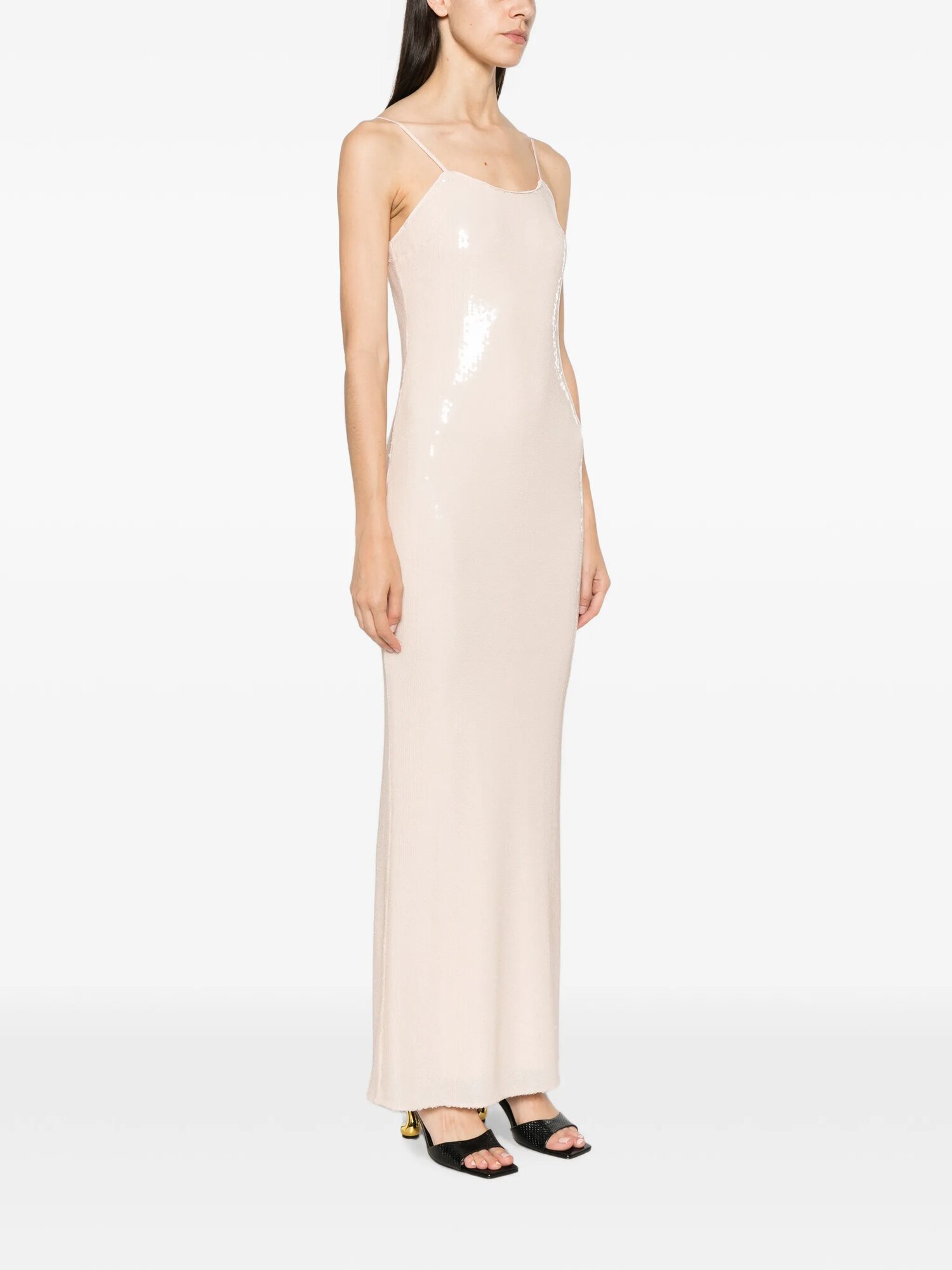 Платье PATRIZIA PEPE Sequin-embellished maxi dress, размер 40, коралловый/розовый — фото 1