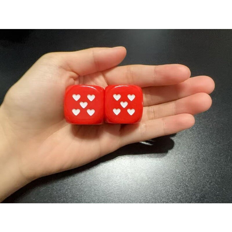 Сердцевидные игральные кости 25 мм, красные, с любовными точками, для настольных игр, баров, KTV, стакана для костей и стоп-игр для выпивки