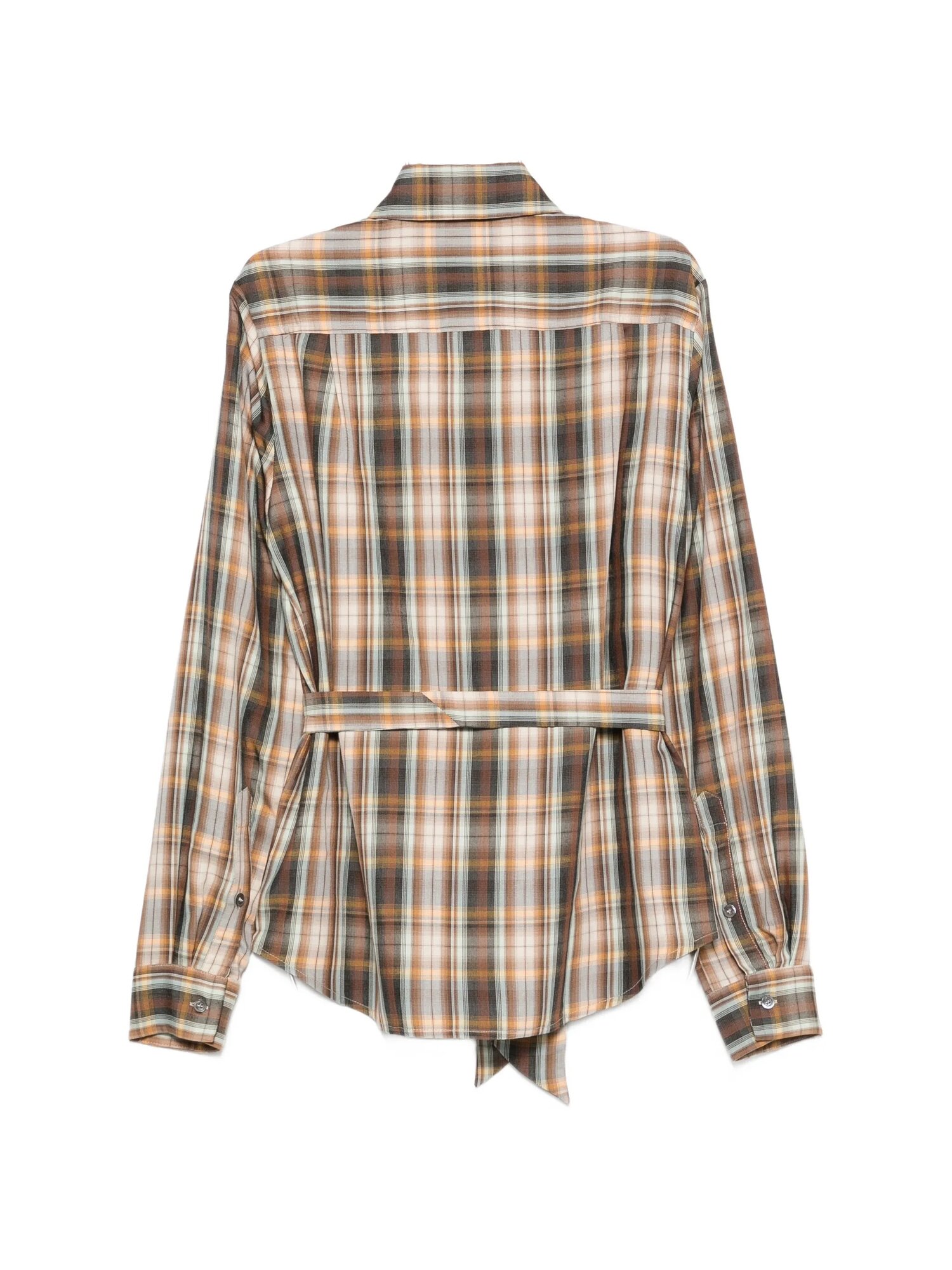 Рубашка SEMICOUTURE Checked belted shirt, размер 40 — фото 1