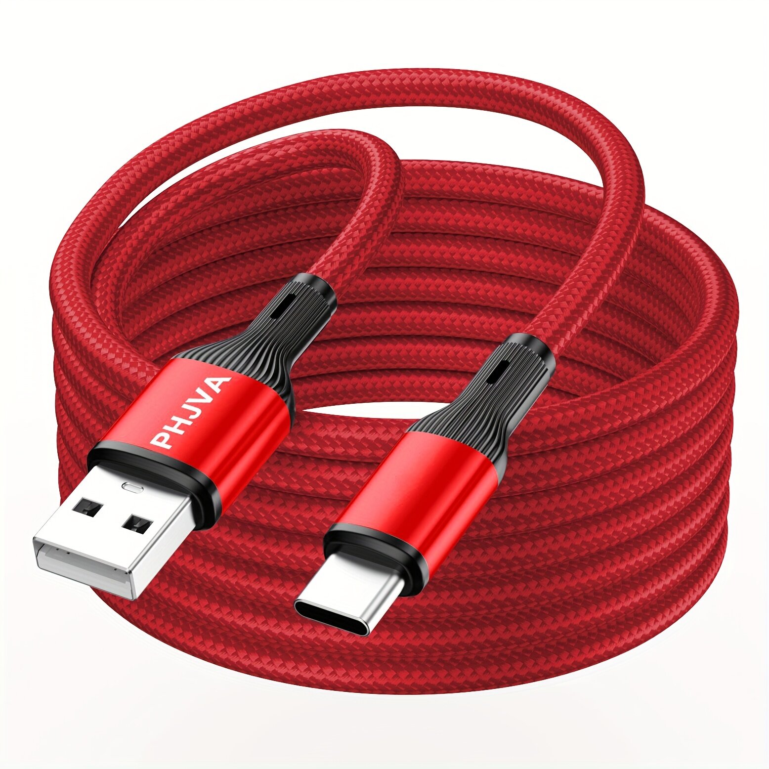 Кабель USB-C быстрой зарядки и синхронизации данных, красный, 1 м, для Samsung, Xiaomi, Redmi, Huawei, OPPO, Android, iPhone 15/16 Pro/Plus/Pro Max, MacBook, iPad