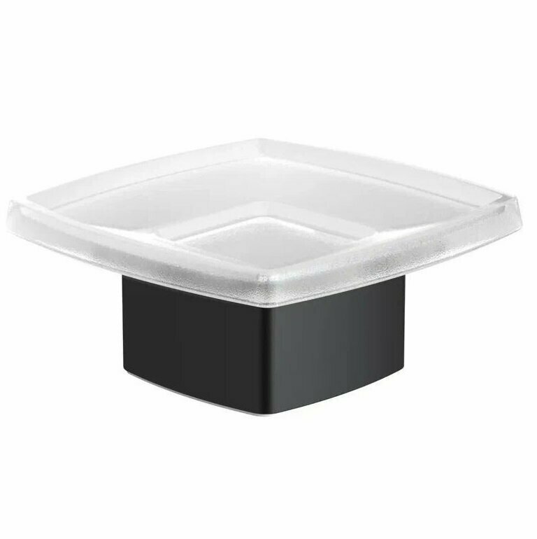 Мыльница Langberger Vico Black Edition 11317A-BP, стекло, латунь, квадратная, черная