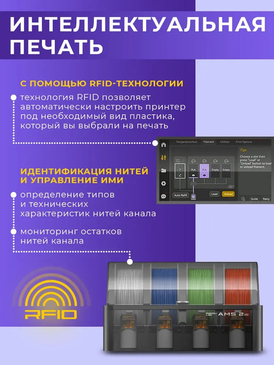 Филамент ABS BambuLab для ЗD-печати, без катушки, черный, 1 кг — фото 1