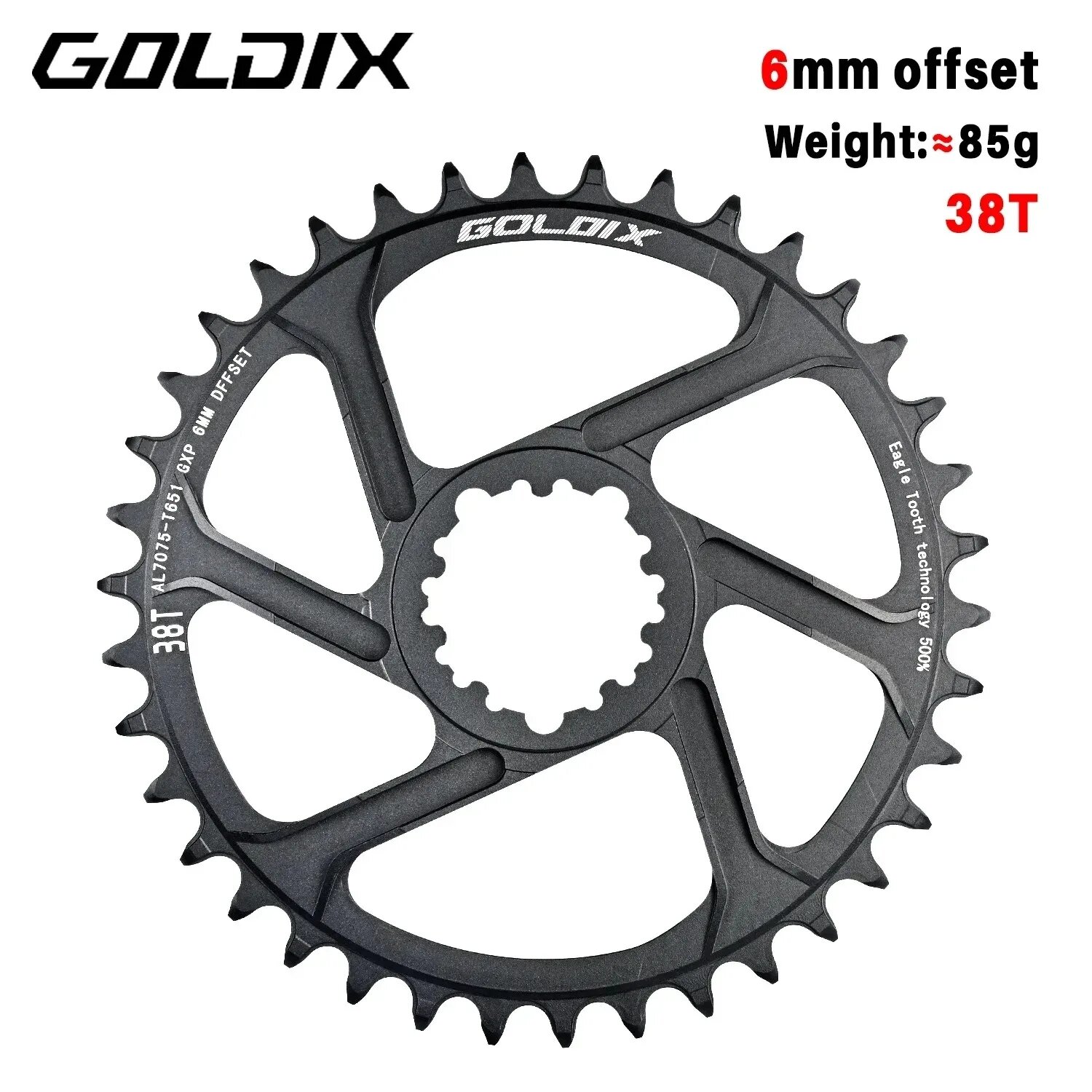 GOLDIX Велосипедная цепная звездочка MTB из алюминия 30-38 зубьев 11/12 скоростей