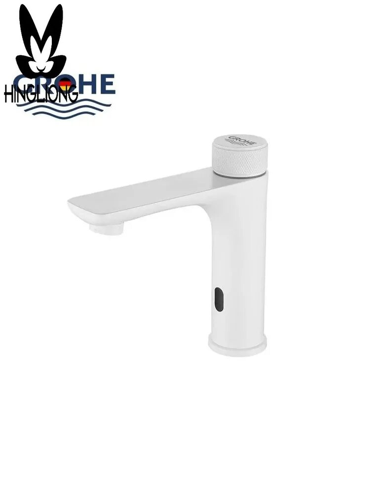 Бесконтактный смеситель для горячей и холодной воды Grohe, сенсорный смеситель для ванной комнаты, белый-HINGLIONG