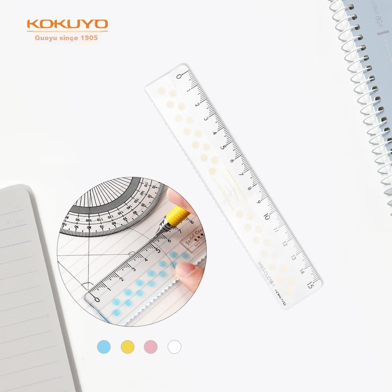 KOKUYO Pastel Cookie Acrylic Wave Ruler 15cm, 160*30*2mm, Random Color, 1 Piece, WSG-CLC15