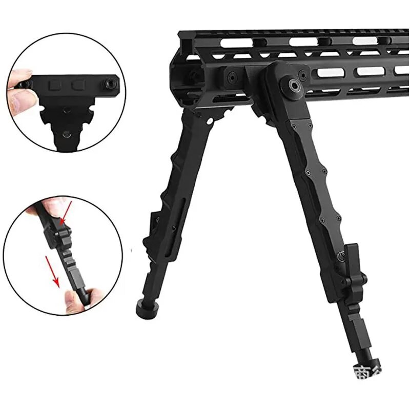 Оружейные сошки Split-type Bipod SBT-9V для пейнтбола, черно-серые, Китай, аксессуары — фото 1