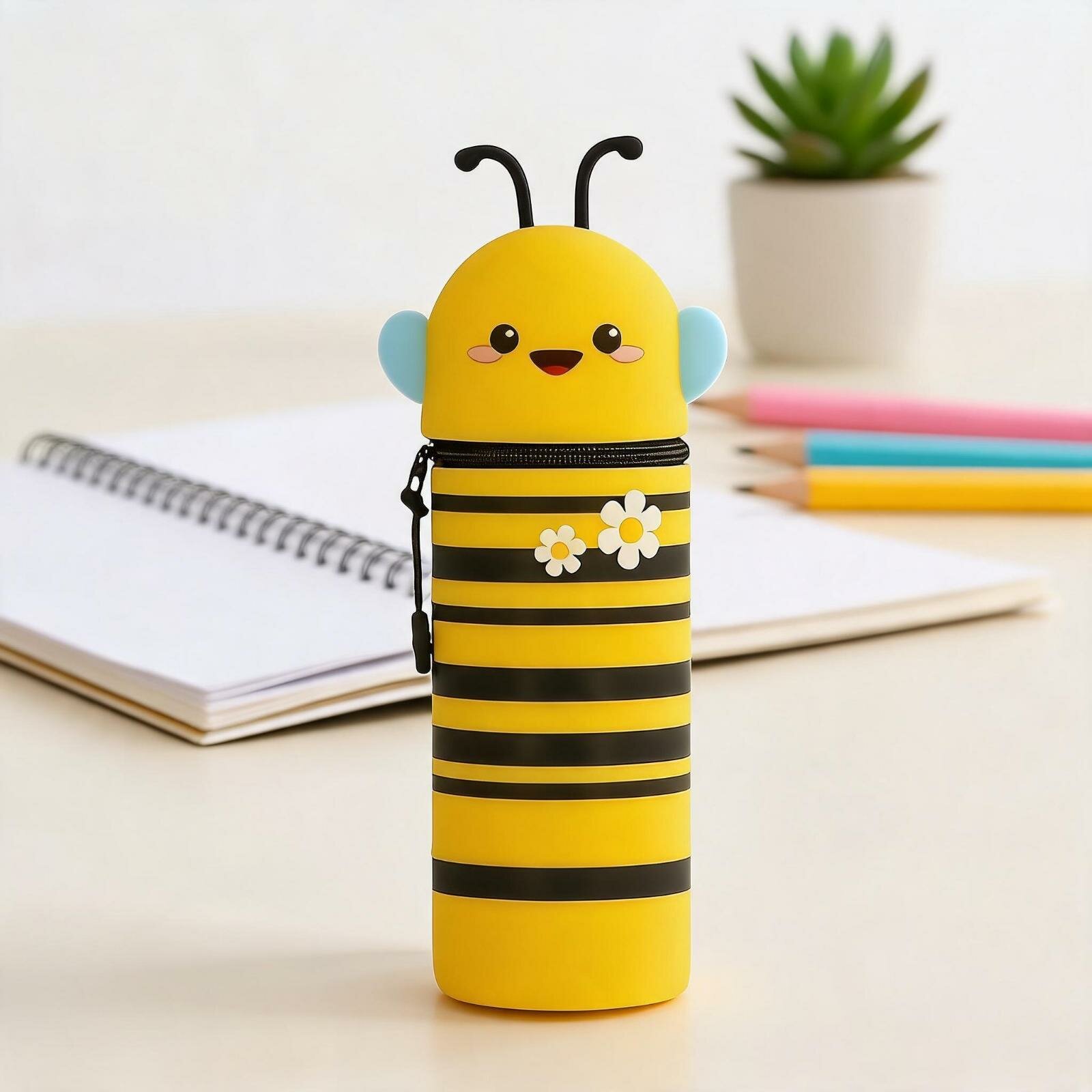 Мультяшный силиконовый складной Держатель Для Ручки-Bee
