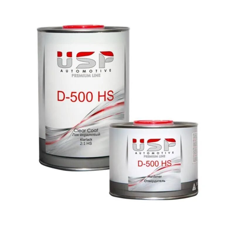 Акриловый лак USP Premium D-500 HS Clear Coat 2:1 1л. + Отвердитель 0,5л.