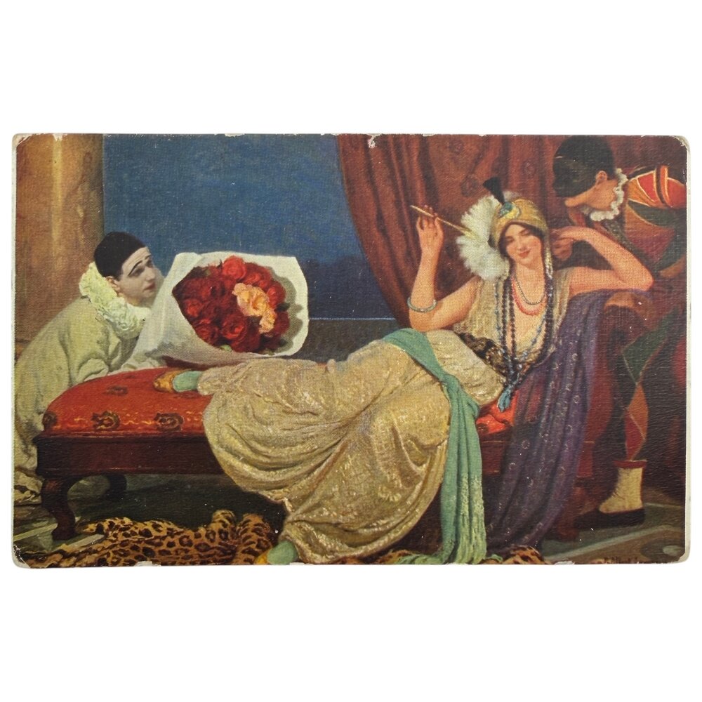 Почтовая открытка "Лоранс - Вздыхатели" 1900-1915 гг. Франция