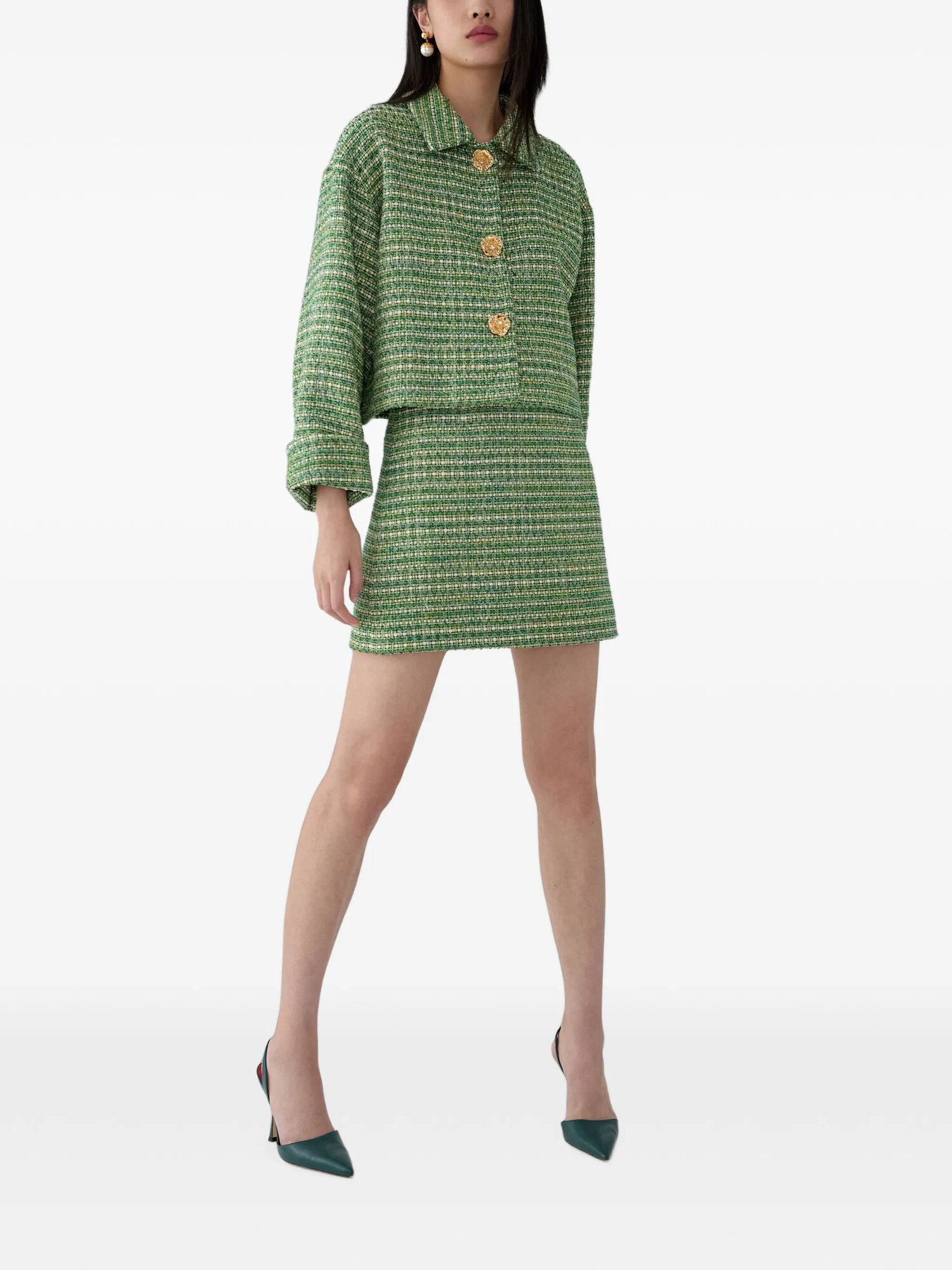 Куртка CAROLINA HERRERA Cropped tweed jacket, размер 4 — фото 1