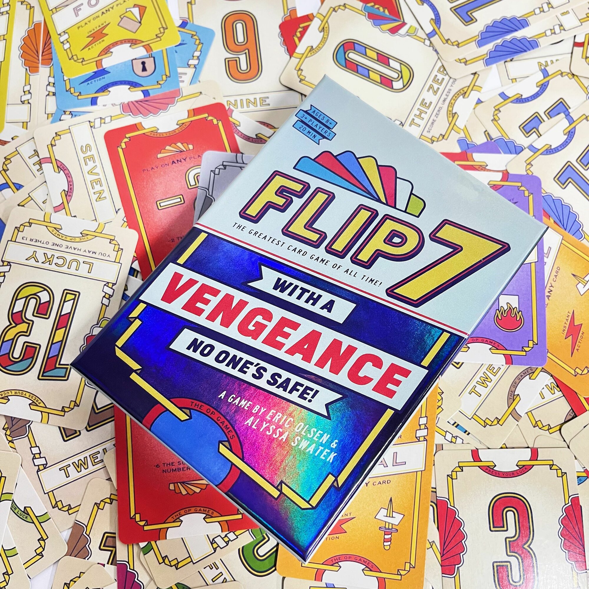 Настольная игра "Flip 7: With A Vengeance". Новейшая версия. Хит для вечеринок. Компактная поездная версия. Подарок на день рождения. вечеринка подарок поездная новейшая