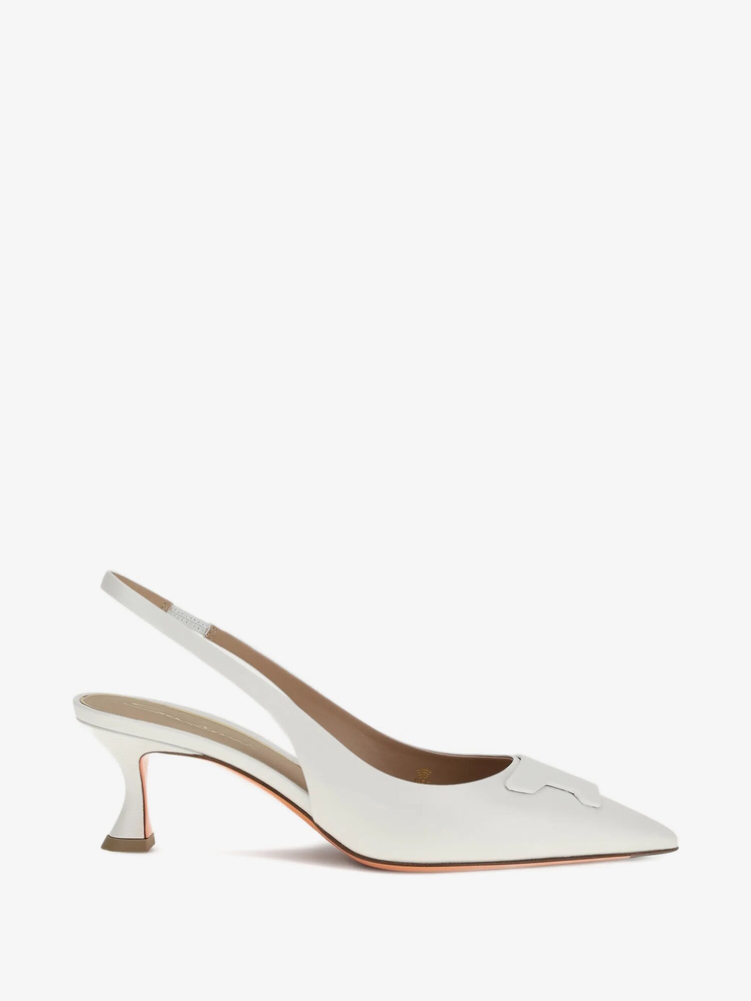 Туфли Santoni Buckle slingback pumps, размер 37, бежевый/белый