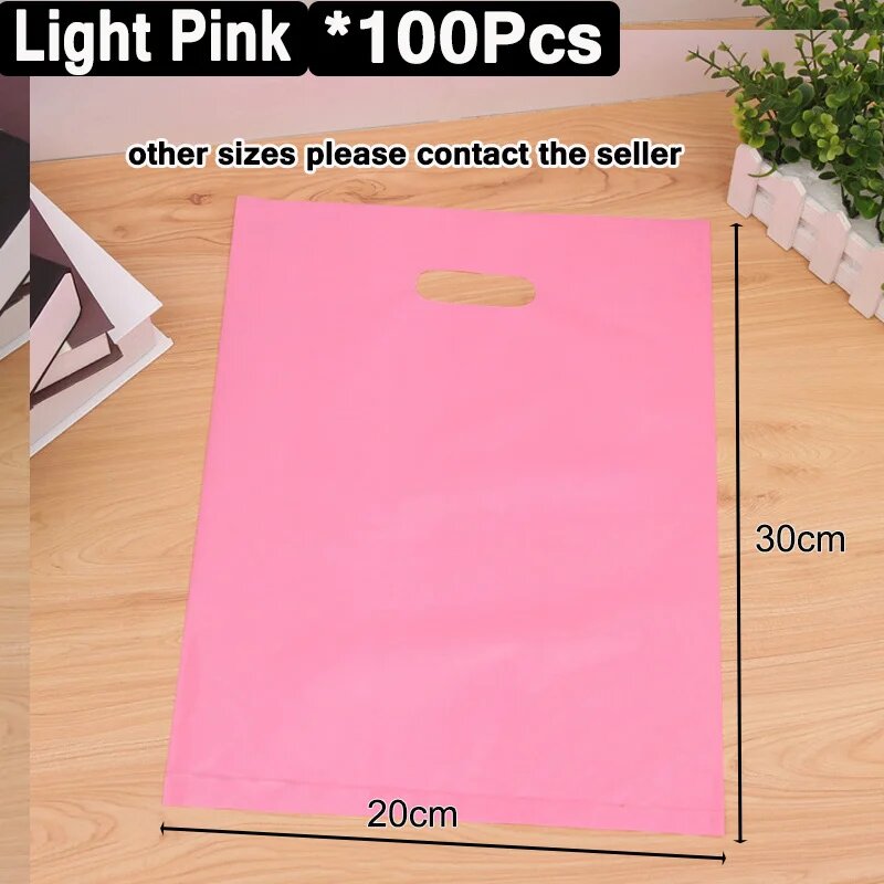 Многоразовые плоские пакеты Flechazo с логотипом 100 шт. Розовый, 100pcs NO logo