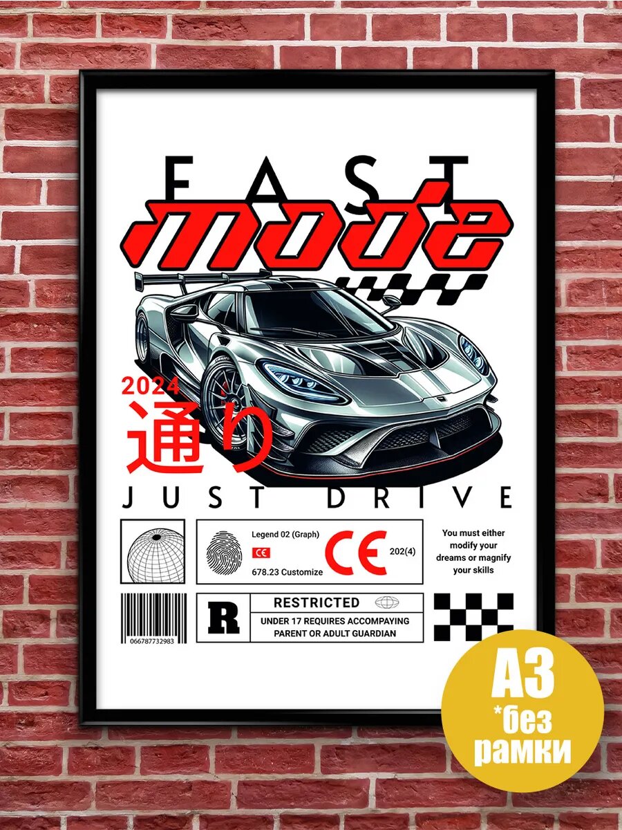 Постер интерьерный JDM, А3 (297*420), без рамы