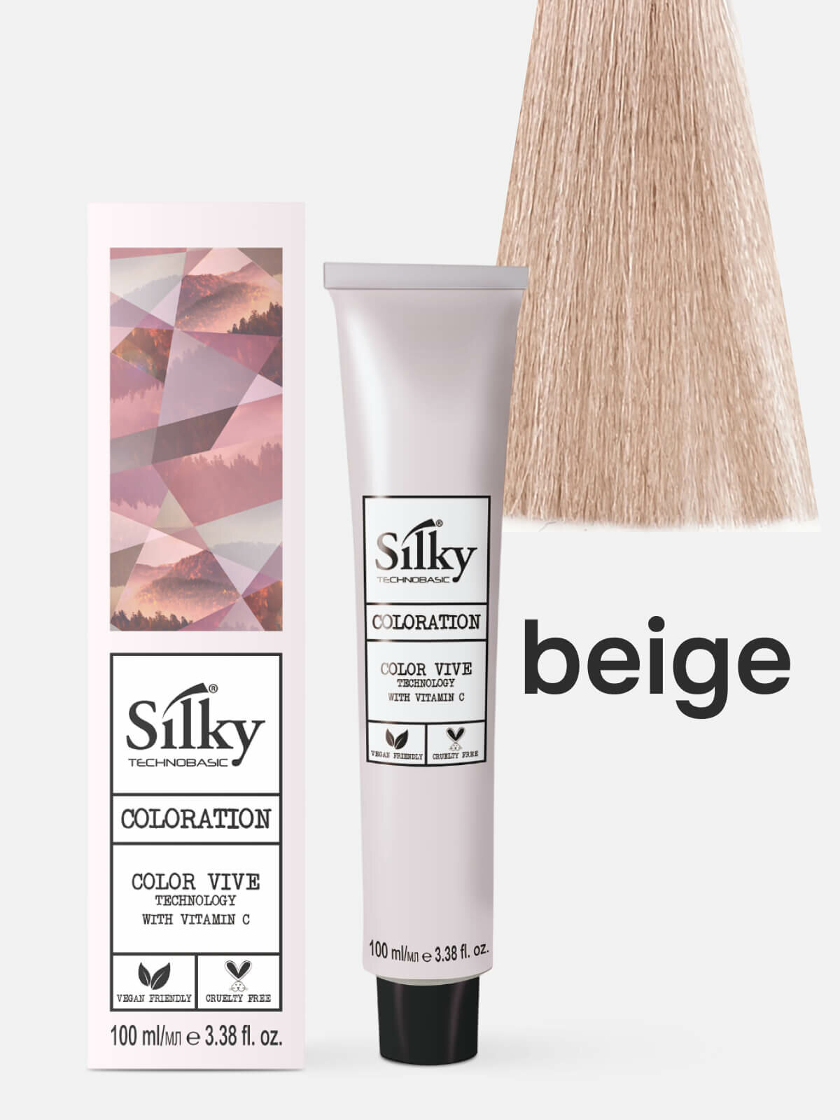 Крем - краска для тонирования волос профессиональная Silky Color Vive/Ultralift Beige Тонер бежевый, 100 мл