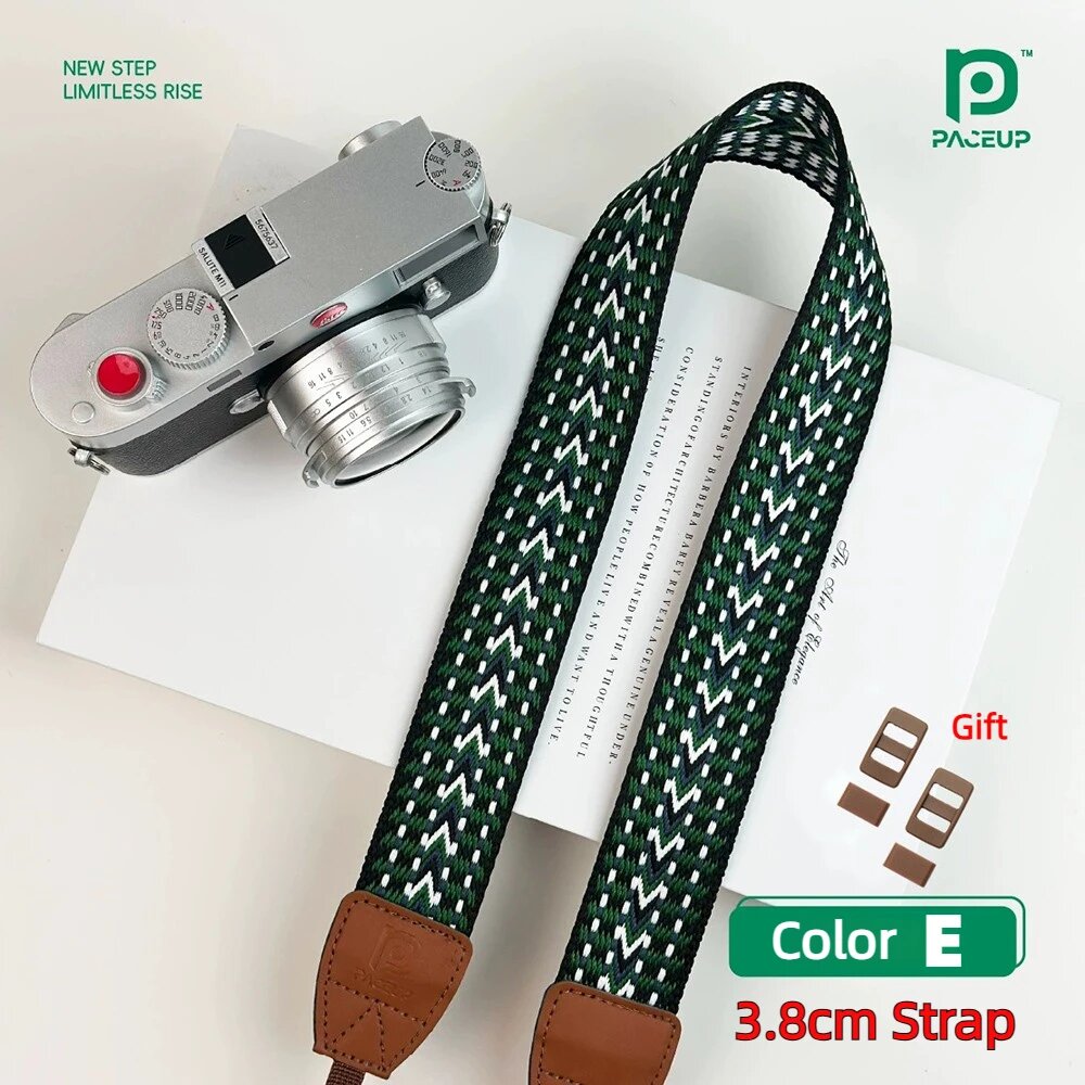 PACEUP Винтажный ремешок для камеры из кожи 3,8 см Color E