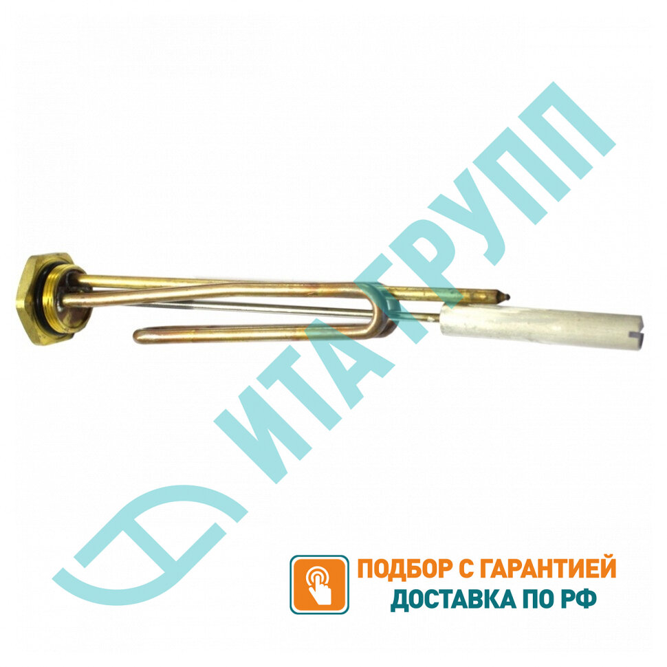 Комплект ТЭН 2кВт (2000Вт) RCT, резьбовой 42мм для Ariston, De Luxe, Real, Thermex + анод М6, 182251К
