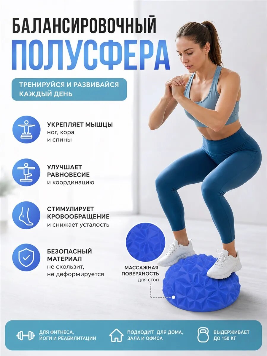 Балансировочная подушка с ребрами балансир 16 см (2 шт)