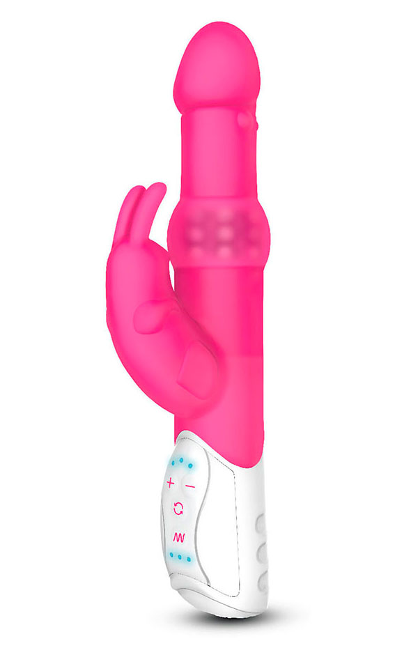 Вибратор Rabbit Essentials Beads Rabbit Vibrator With Rotating Shaft, розовый