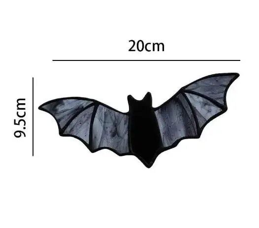 Акриловый солнечный ловец света летучая мышь для дома 12x6.5cm, Black Bat