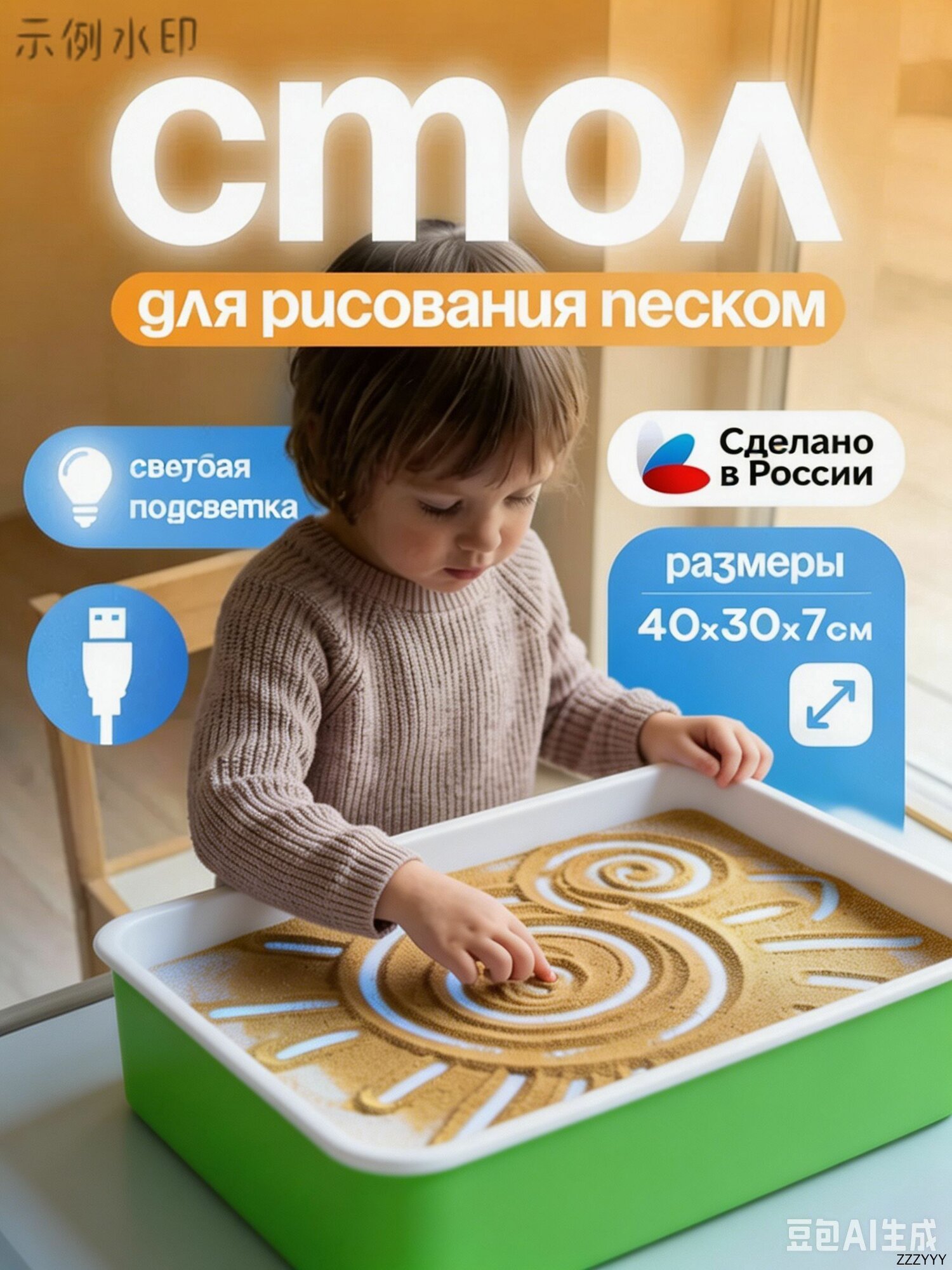 Световой стол для рисования песком рисование песком для детей С двумя мешками песка, usb