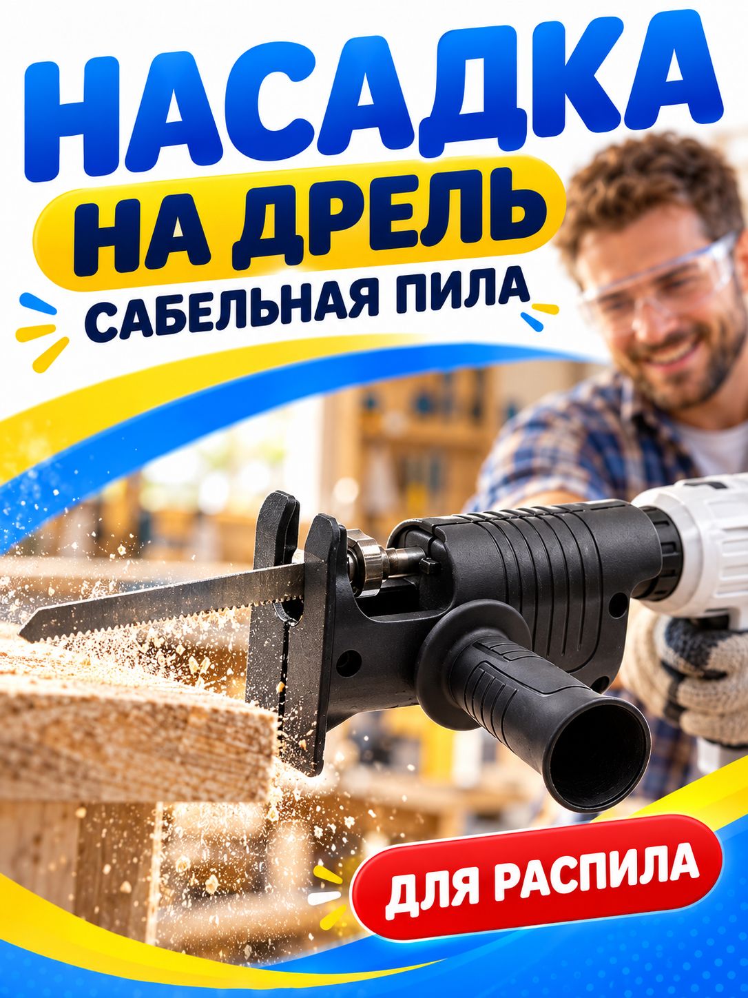 Насадка лобзик для дрели и шуруповерта , пила сабельная , адаптер на шуруповерт лобзик усиленный