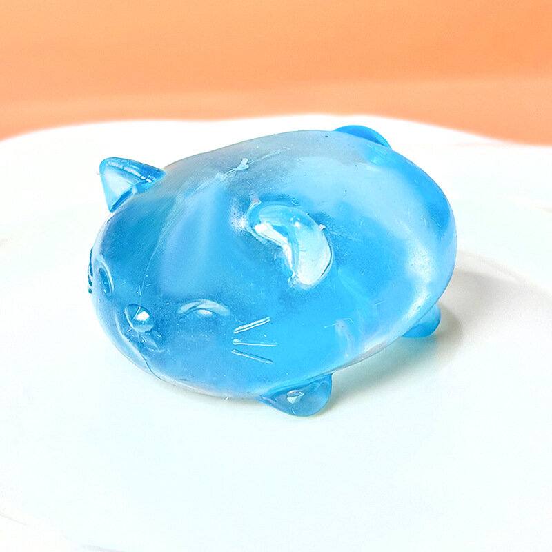 Игрушка-антистресс Dohsquishies Синий Кристальный Кот Ириска Медленно Восстанавливающийся Пенопласт 1 шт