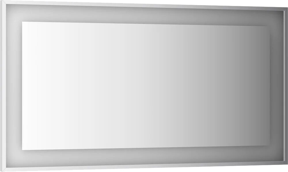 Зеркало Evoform Ledside BY 2209 140x75 со светодиодной подсветкой, 140 см, серое, пластиковое, зеркало настенное в ванную, в современном стиле