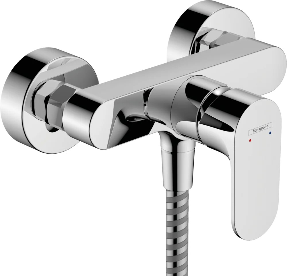 Смеситель для душа Hansgrohe Rebris S 72640000 хром, глянцевый, настенный, латунный, однорычажный, без лейки, смеситель для ванны с душем